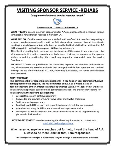 Events | Flyers | Valley Service Center AA